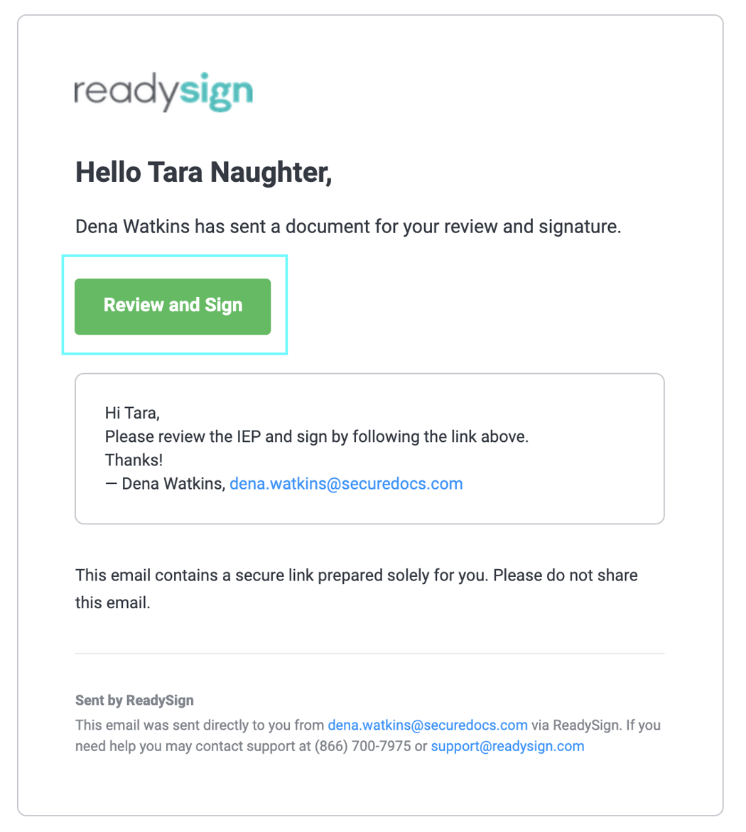 ReadySign Help Resources | Signing a Document
